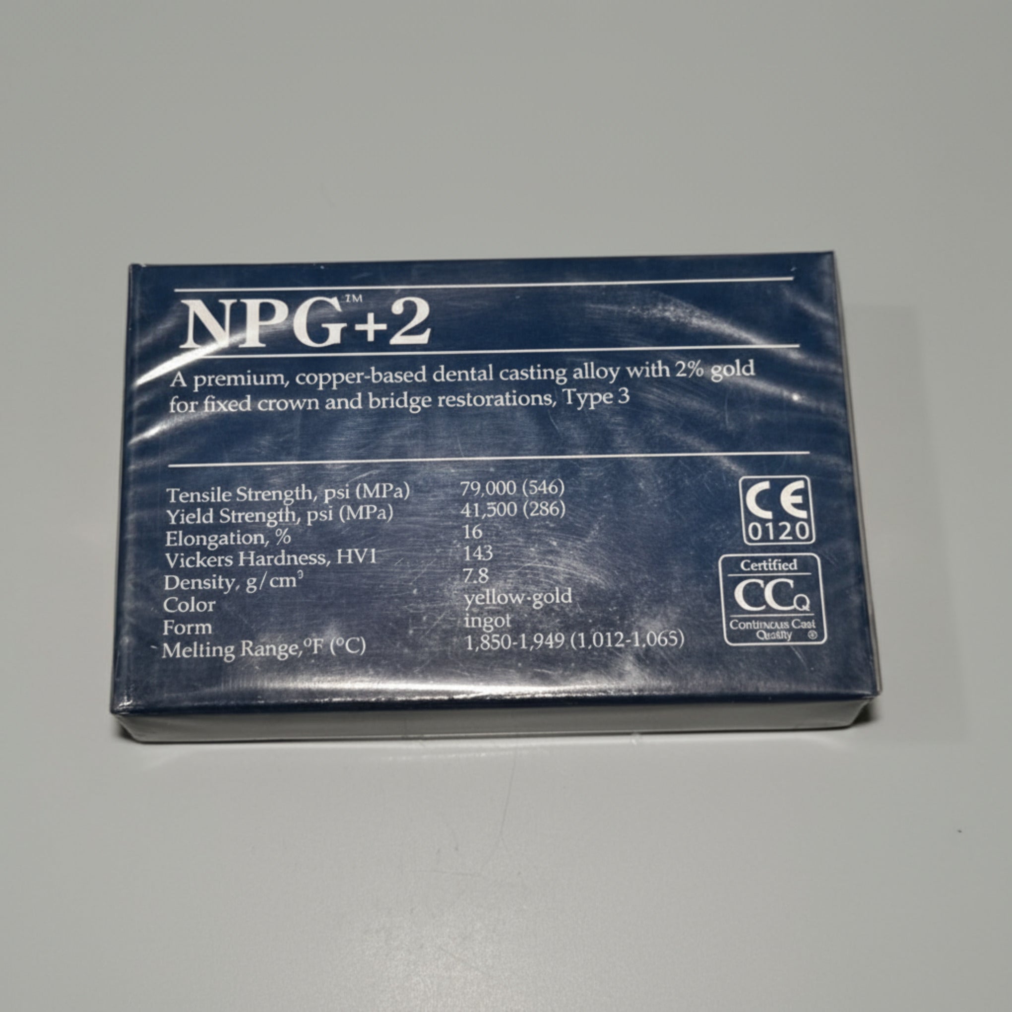 Metal npg+2 base tipo III 2% oro 1oz – Dentina